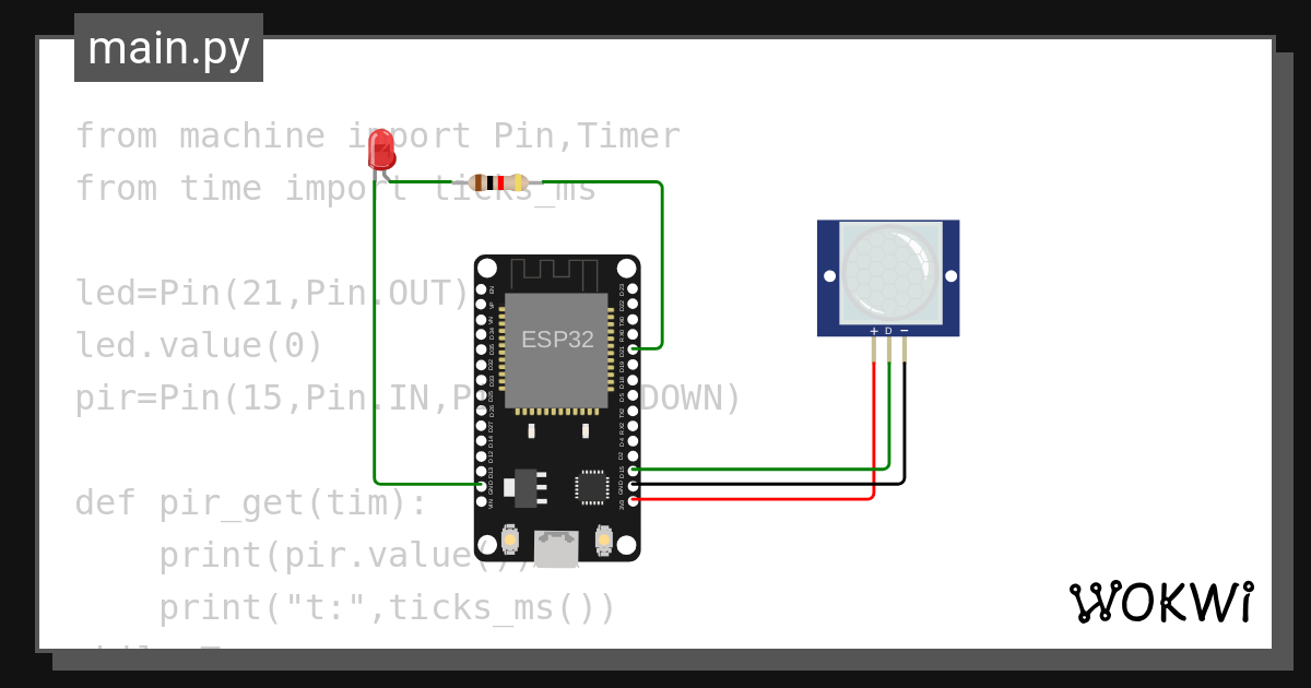 人体感应 Copy Wokwi Esp32 Stm32 Arduino Simulator 5699