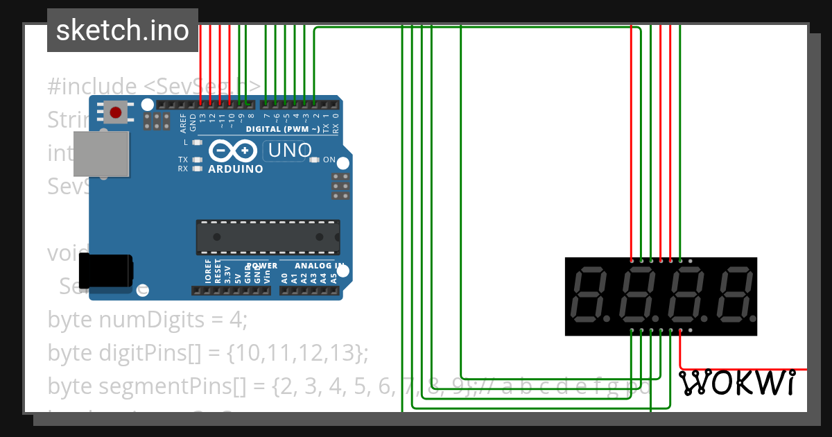 7segment Wokwi Esp32 Stm32 Arduino Simulator 