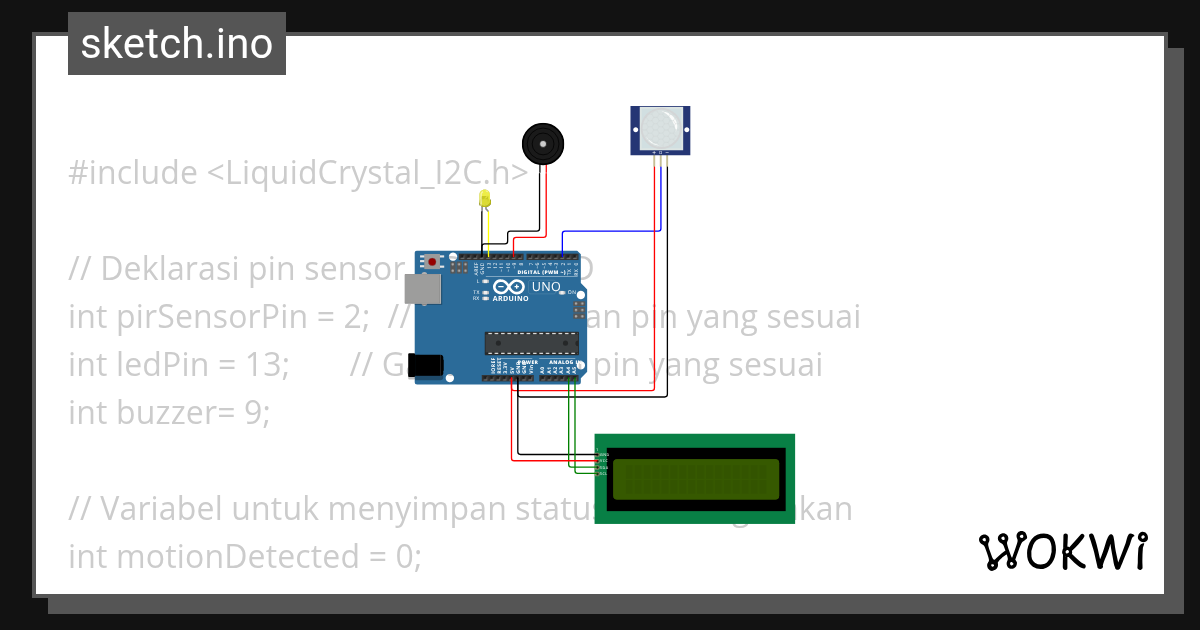 Sensor PIR -LCD-b Copy - Wokwi ESP32, STM32, Arduino Simulator