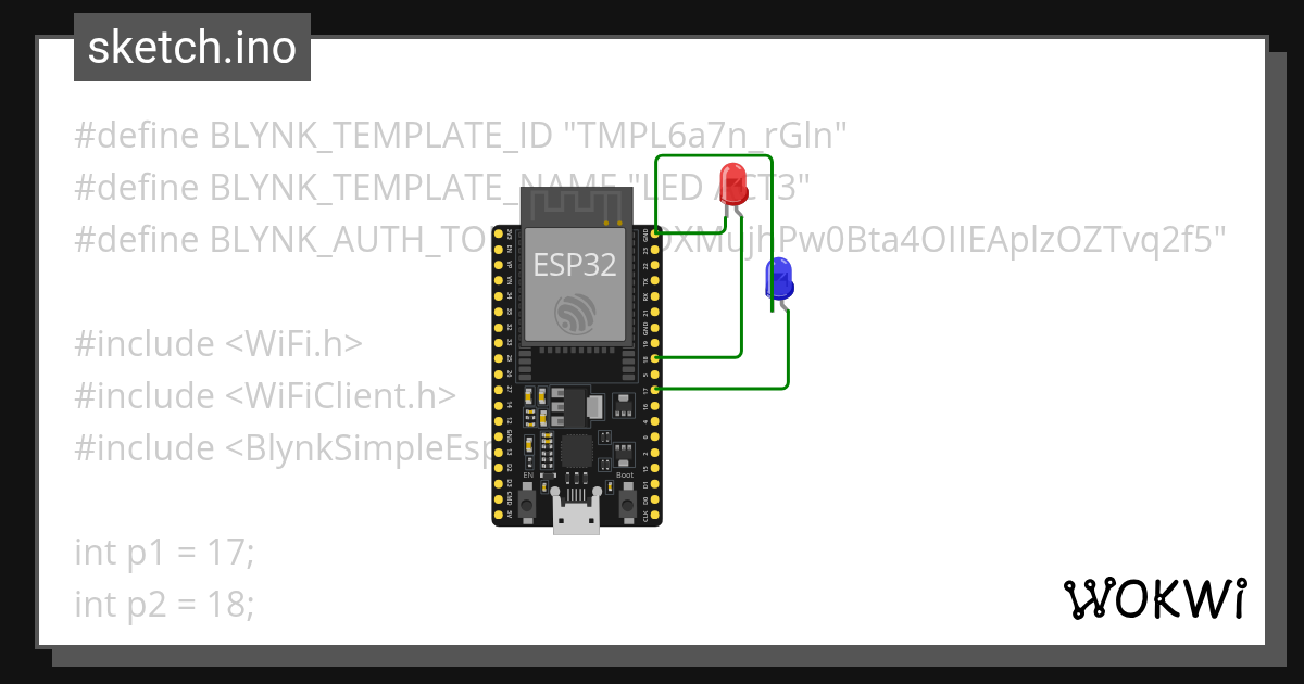 led1 and led2 control - Wokwi ESP32, STM32, Arduino Simulator