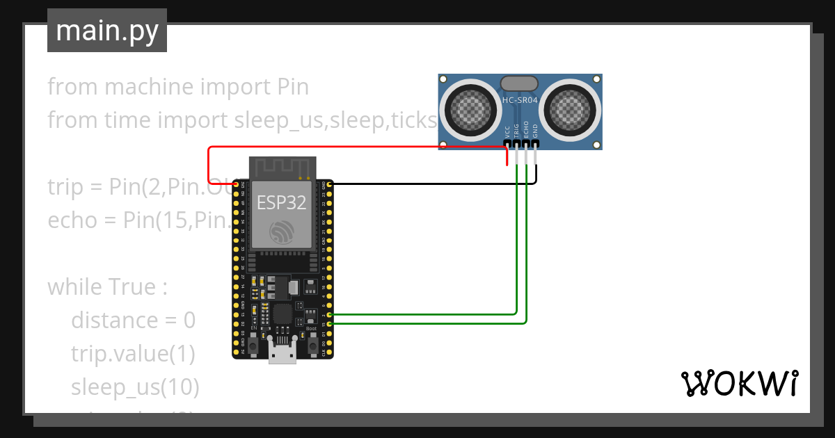 超声波控制 Wokwi Esp32 Stm32 Arduino Simulator 7920