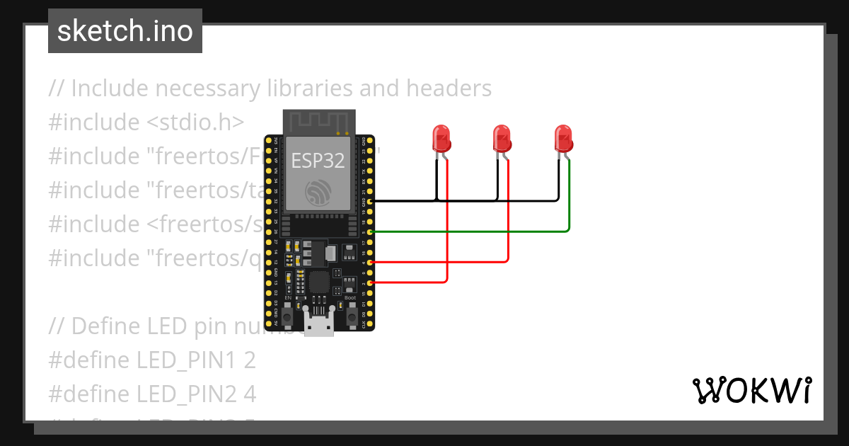 freeRTOS 2 LEDs Copy bay - Wokwi ESP32, STM32, Arduino Simulator