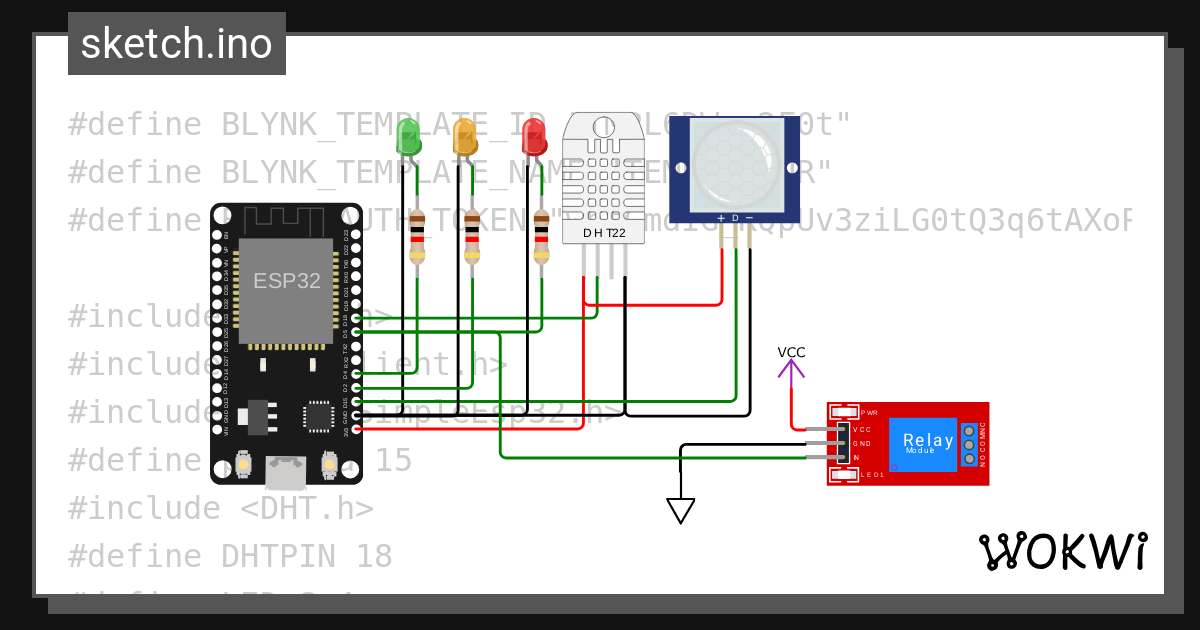 Temp Pir Dan Led Wokwi Esp32 Stm32 Arduino Simulator 9263