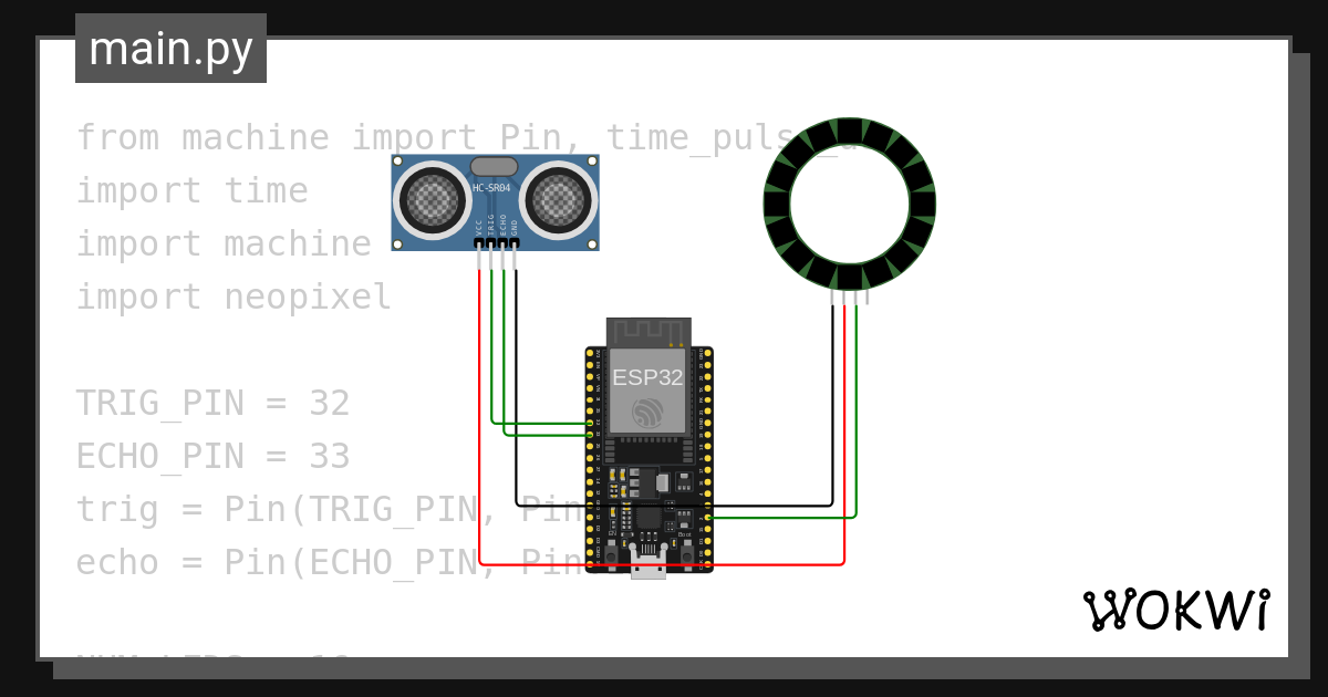 Sensoraparcamiento Wokwi Esp32 Stm32 Arduino Simulator