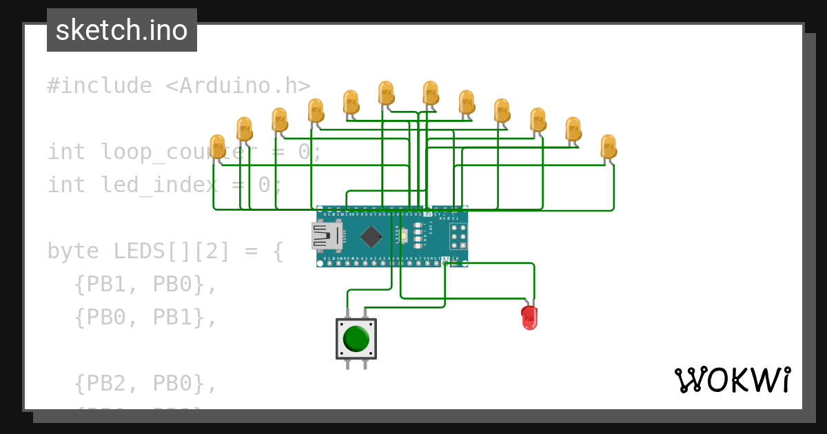Charlieplexing On Nano Wokwi Esp32 Stm32 Arduino Simulator
