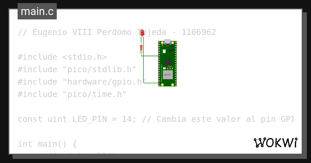 Raspberry Pi Pico W Programa Led Parpadeo Wokwi Esp32 Stm32 Arduino Simulator