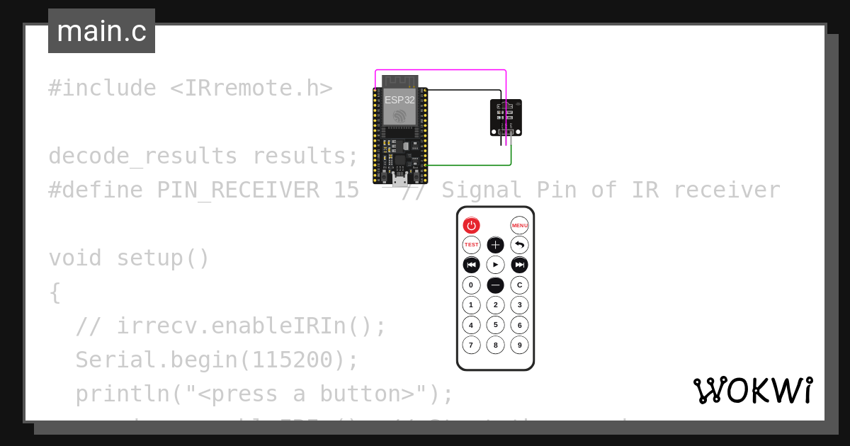 Ir Remote Decoder Wokwi Esp32 Stm32 Arduino Simulator