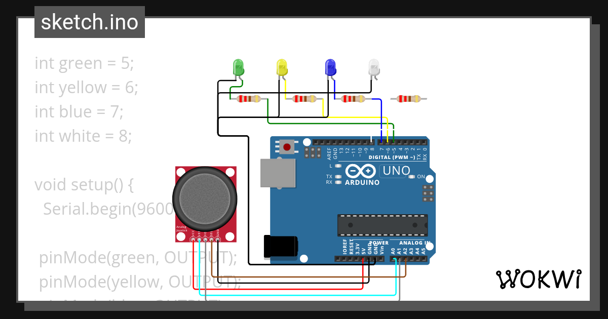 Led Control With Joystick Wokwi Esp32 Stm32 Arduino Simulator