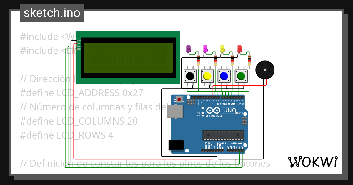 Prueba lógica de arreglos + Sonidos + Monitor Serial - Wokwi ESP32, STM32, Arduino Simulator