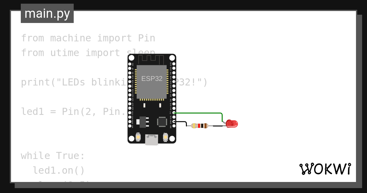 Micropython Multi Led Blink Esp32 Wokwi Esp32 Stm32 Arduino Simulator 5415