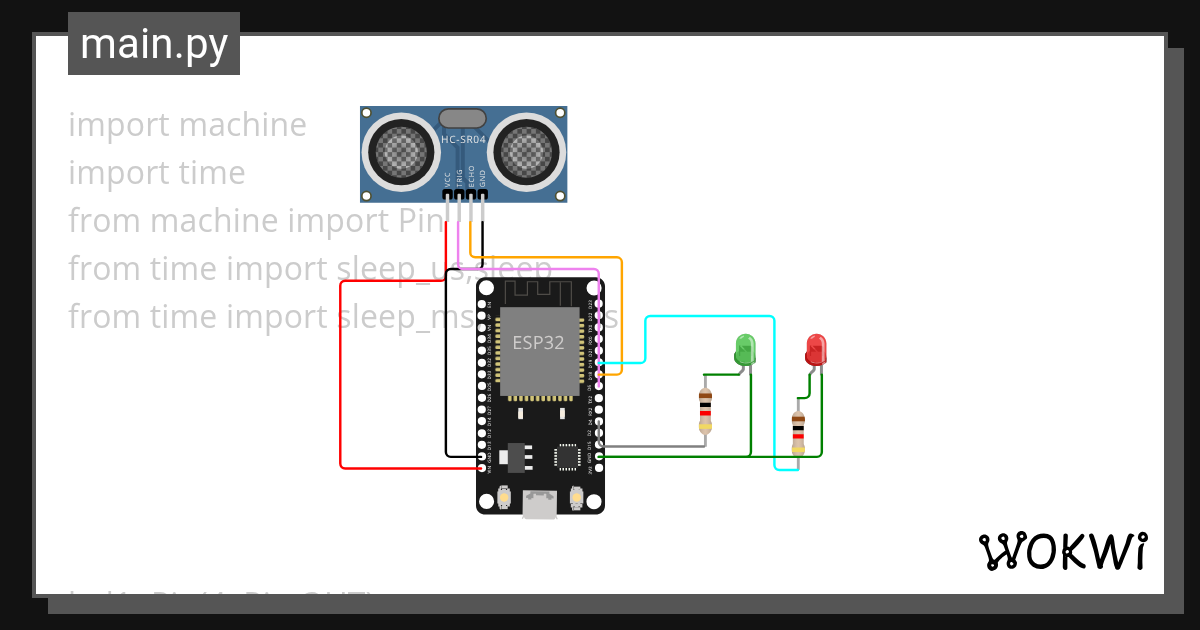 sensor ultrasonico - Wokwi ESP32, STM32, Arduino Simulator