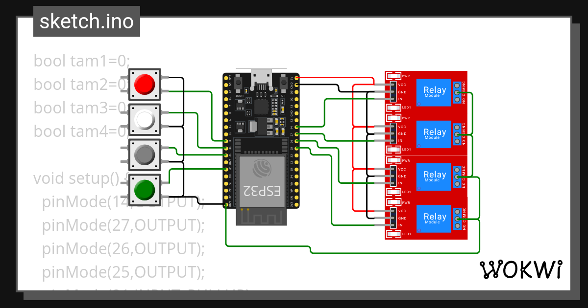 relay - Wokwi ESP32, STM32, Arduino Simulator
