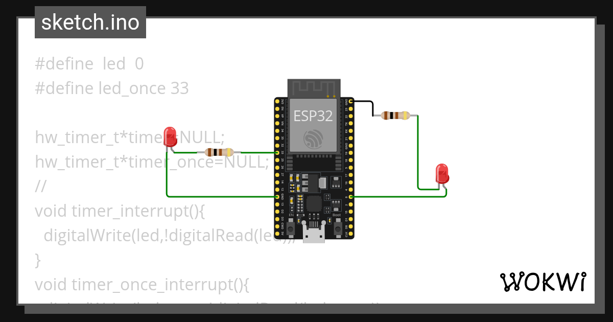 定时器中断 Wokwi Esp32 Stm32 Arduino Simulator