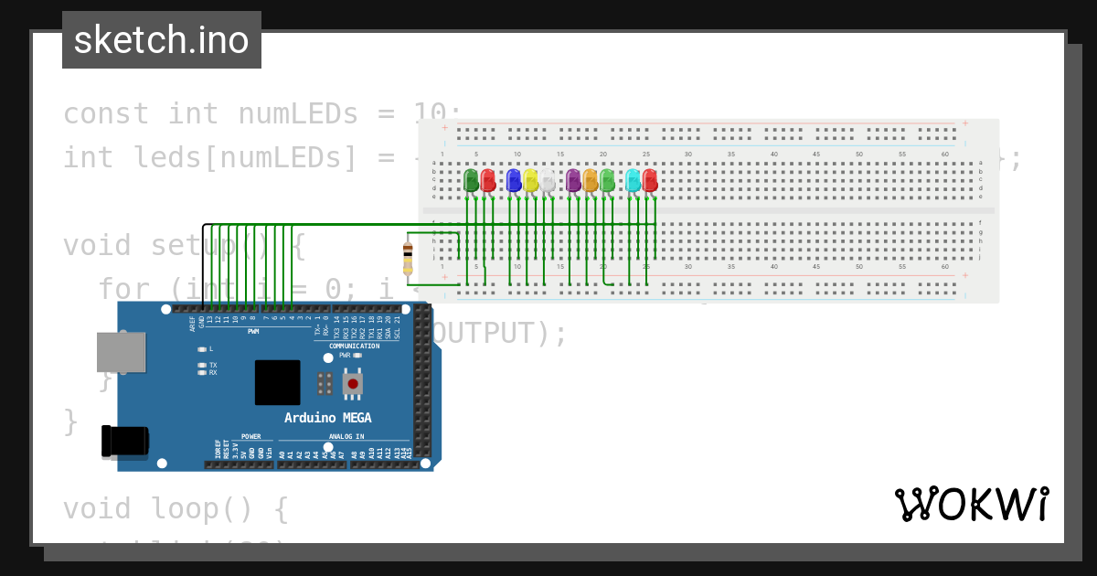 10led S Connection 1 Wokwi Esp32 Stm32 Arduino Simulator