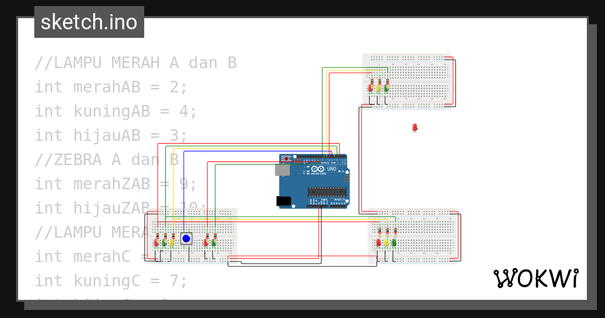 Lampu Mera Wokwi Esp32 Stm32 Arduino Simulator 9648