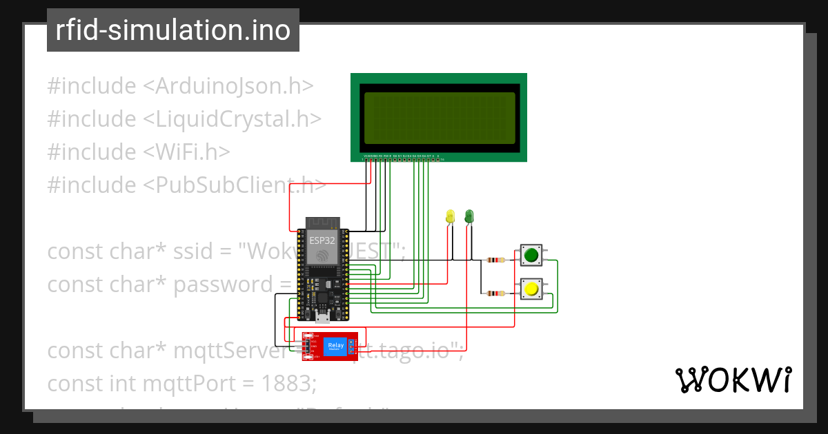 CONTROLE DE ACESSO POR CARTÃO DE RFID Copy (2) - Wokwi ESP32, STM32, Arduino Simulator
