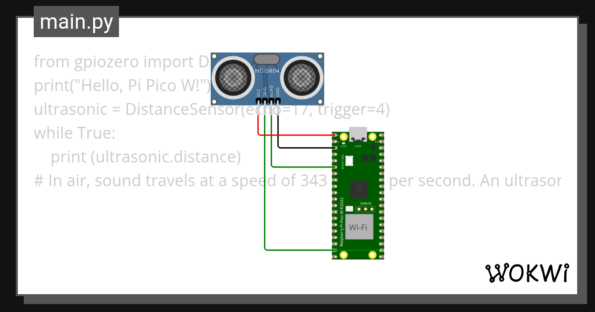 UltraSonic - Wokwi ESP32, STM32, Arduino Simulator