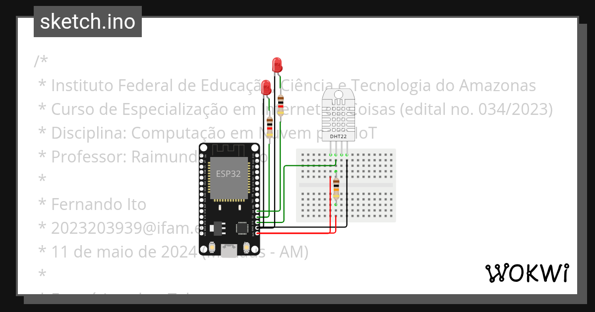 IoT - Nuvem - Telegram - Fernando Ito - Wokwi ESP32, STM32, Arduino Simulator