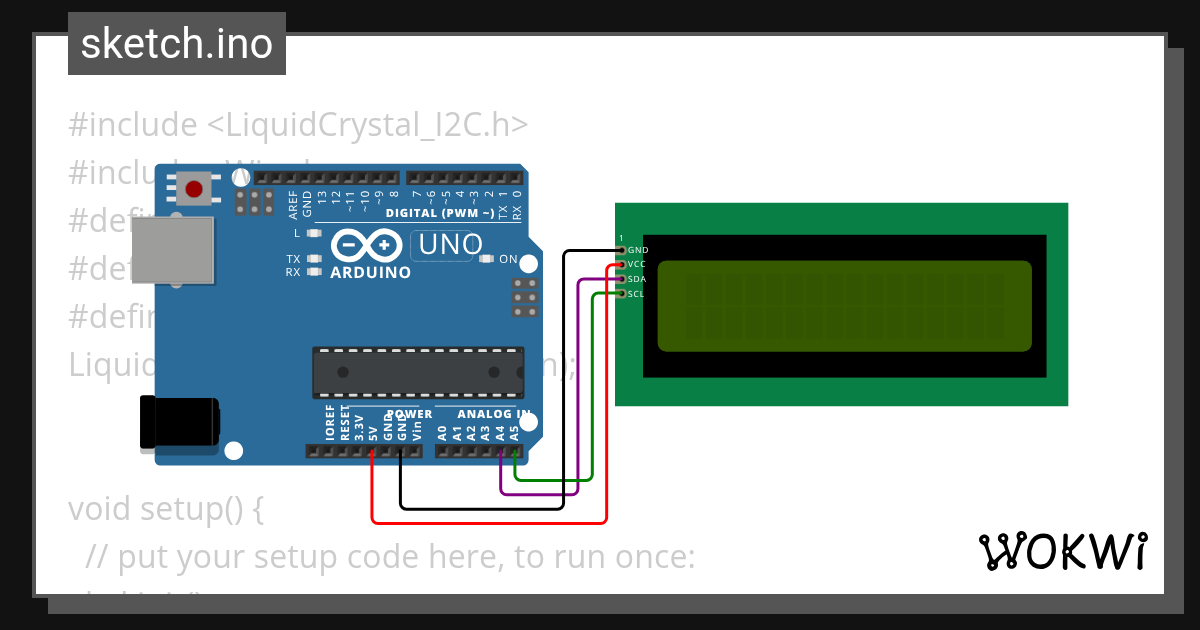 i2c display - Wokwi ESP32, STM32, Arduino Simulator