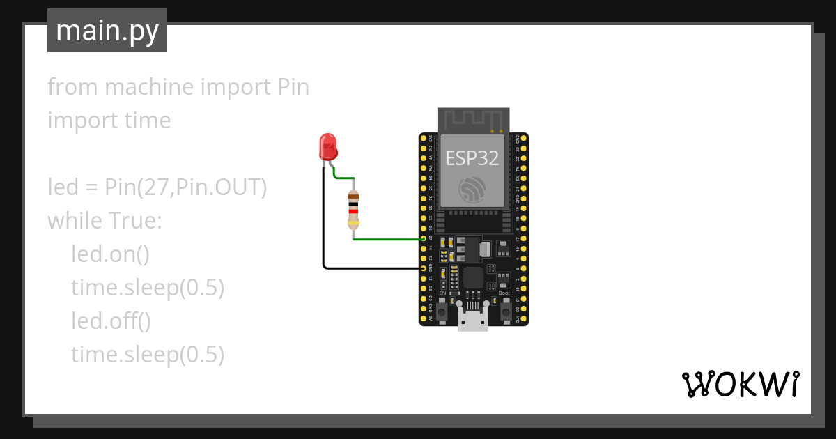 01 Led闪烁 Wokwi Esp32 Stm32 Arduino Simulator