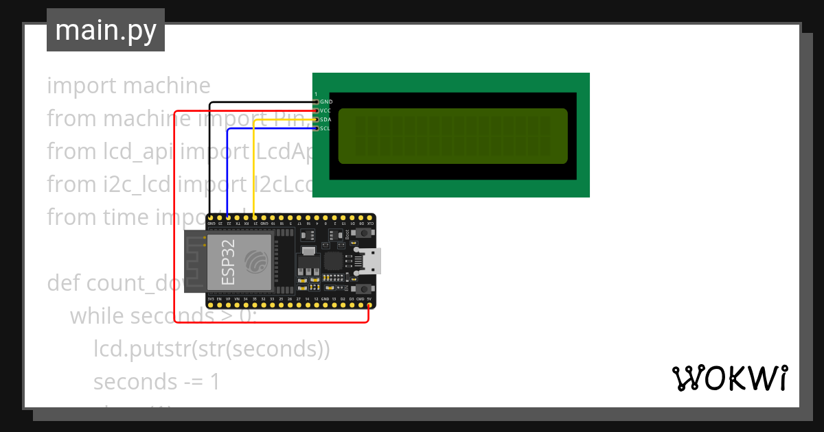 Countdown Wokwi Esp32 Stm32 Arduino Simulator 