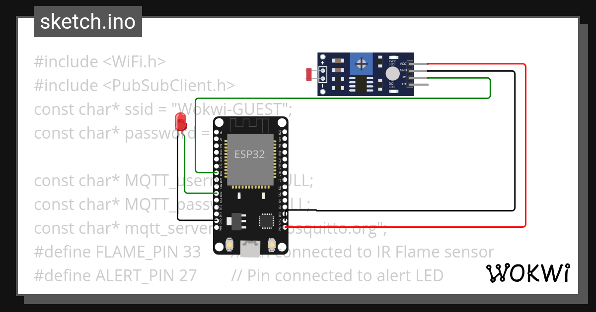 fire esp32ONLY Copy - Wokwi ESP32, STM32, Arduino Simulator