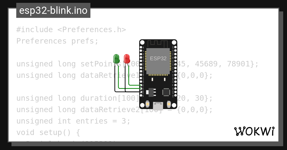 Store Array With Preference Library Wokwi Esp32 Stm32 Arduino Simulator