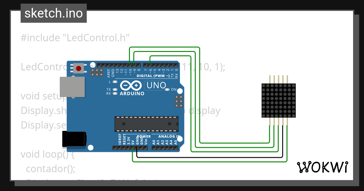 Matrix Led Testes Wokwi Esp32 Stm32 Arduino Simulator 