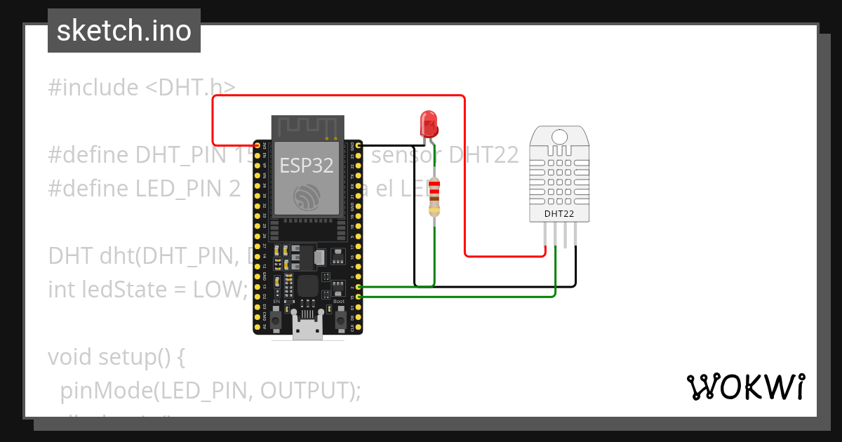 DHT con arduino - Wokwi ESP32, STM32, Arduino Simulator