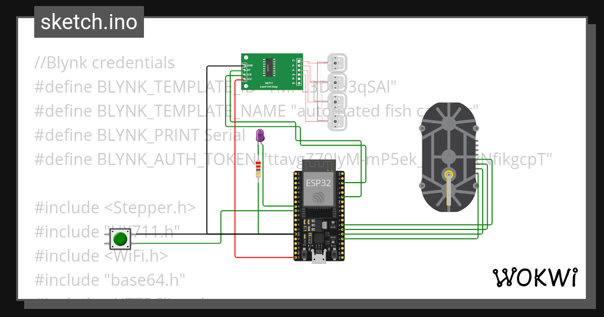 automated fish catcher - Wokwi ESP32, STM32, Arduino Simulator