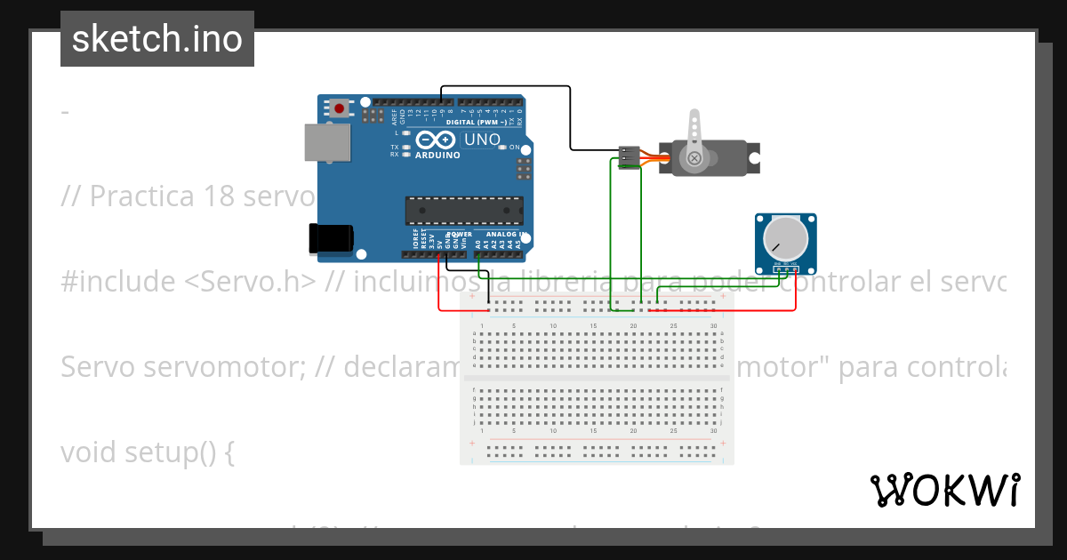 18. SERVOMOTOR (3) - Wokwi ESP32, STM32, Arduino Simulator