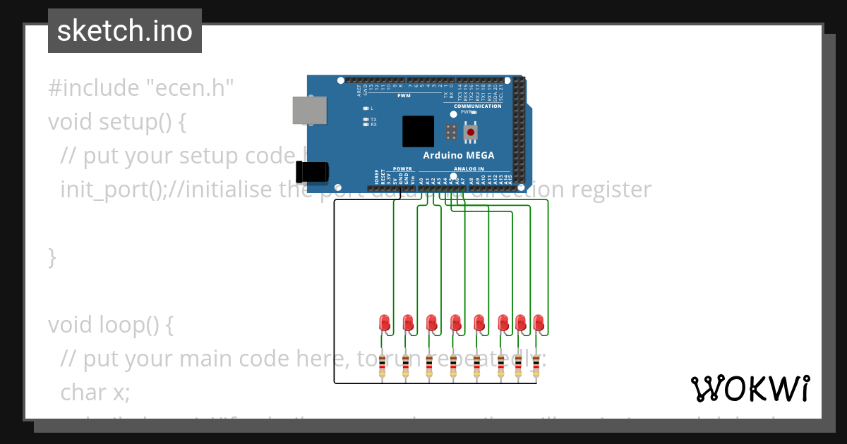 Embedded programming 1: Turn on LED's sequentially Copy - Wokwi ESP32, STM32, Arduino Simulator