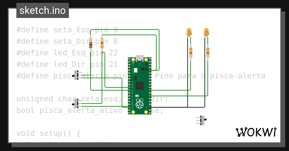 Projetosetadedereção Pisca Copy Wokwi Esp32 Stm32 Arduino Simulator 6753