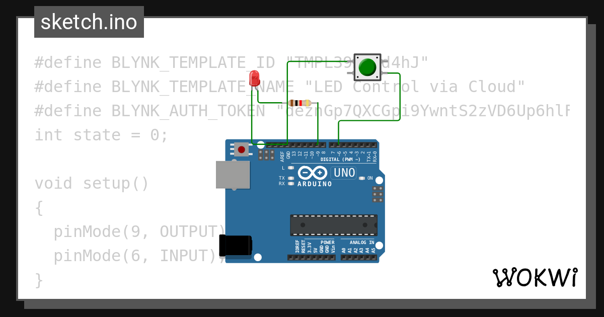 Led Control Via Cloud Wokwi Esp32 Stm32 Arduino Simulator