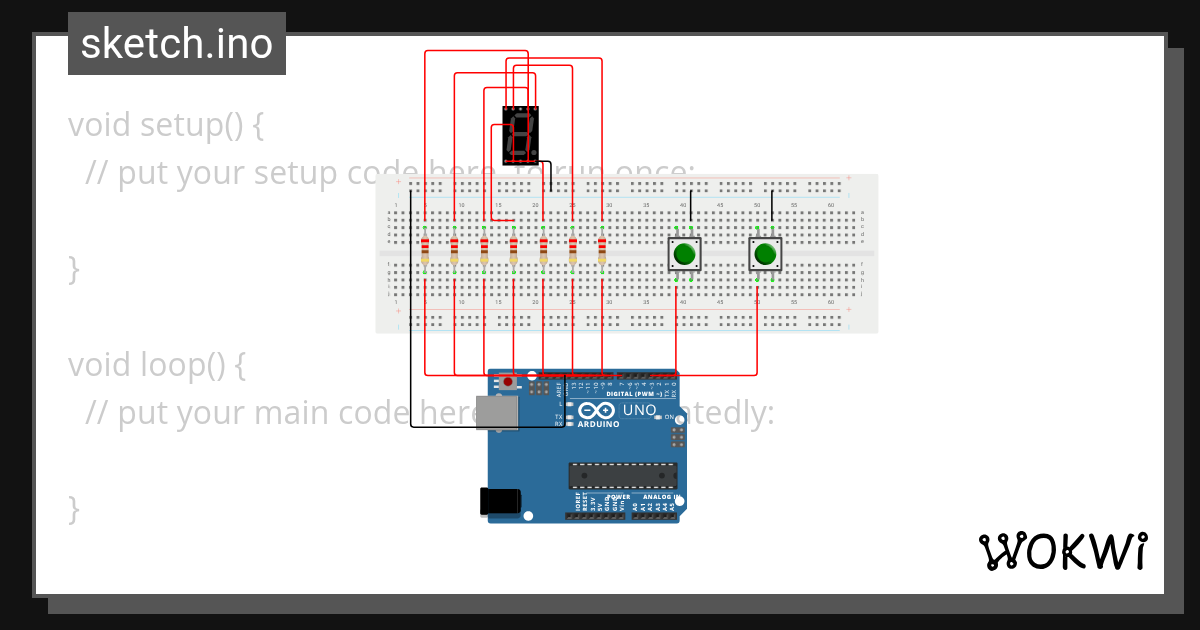 7 segment - Wokwi ESP32, STM32, Arduino Simulator