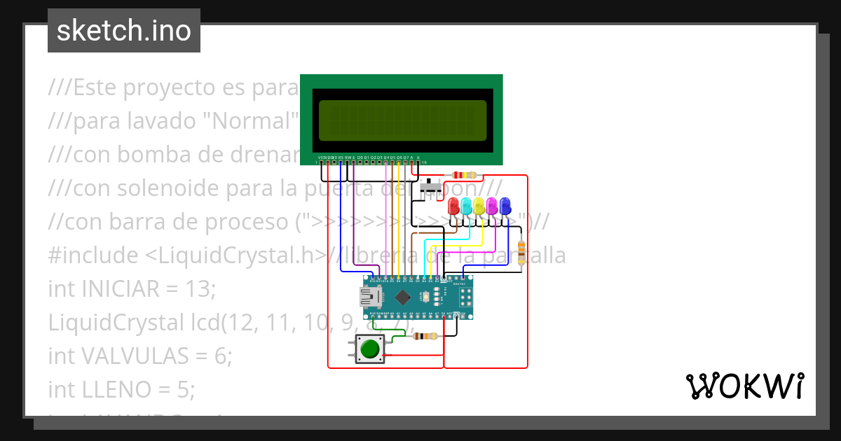 DISHWASHER NANO PANTALLA 4 - Wokwi ESP32, STM32, Arduino Simulator