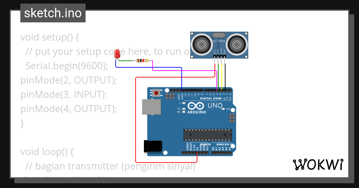 Sensor Ultrasonicroby Pamula Wokwi Esp32 Stm32 Arduino Simulator 0313