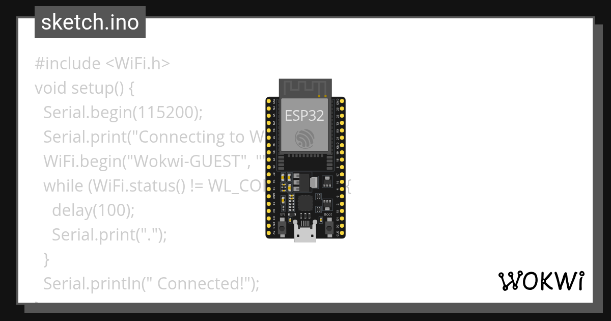 WIFI connecting - Wokwi ESP32, STM32, Arduino Simulator