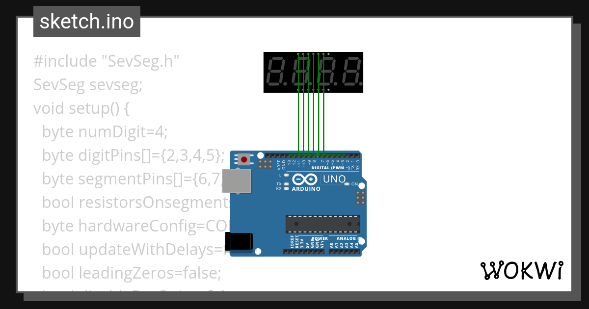 Seven Segment Wokwi Esp32 Stm32 Arduino Simulator 4404