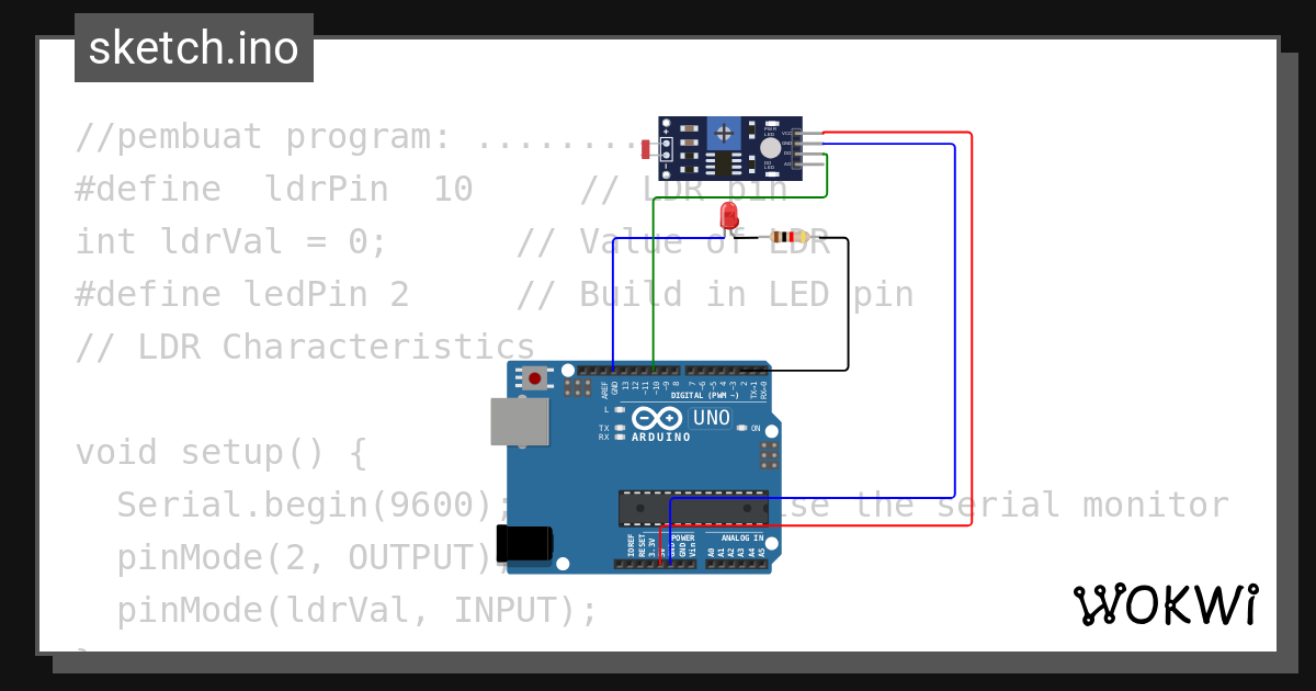 Sensor Ldr Dengan Led Copy Wokwi Esp32 Stm32 Arduino Simulator 3840