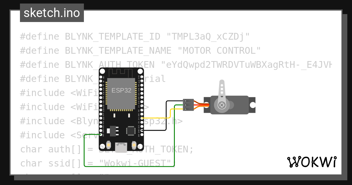 Motor Control Via Cloud Wokwi Esp32 Stm32 Arduino Simulator