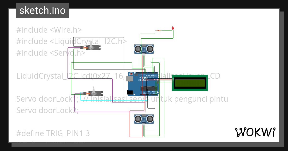 uas wahid pengendali akses ruangan - Wokwi ESP32, STM32, Arduino Simulator