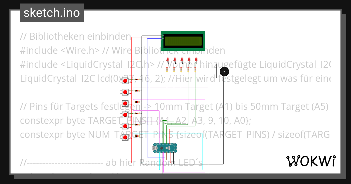Schießstand LCD Nano - Wokwi ESP32, STM32, Arduino Simulator