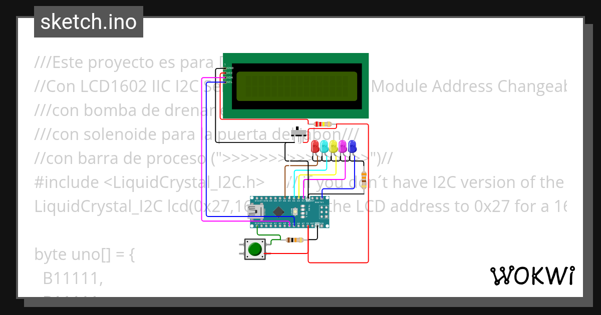DISHWASHER NANO PANTALLA 7 - Wokwi ESP32, STM32, Arduino Simulator
