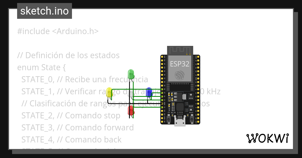 maquina de estados silla de ruedas - Wokwi ESP32, STM32, Arduino Simulator