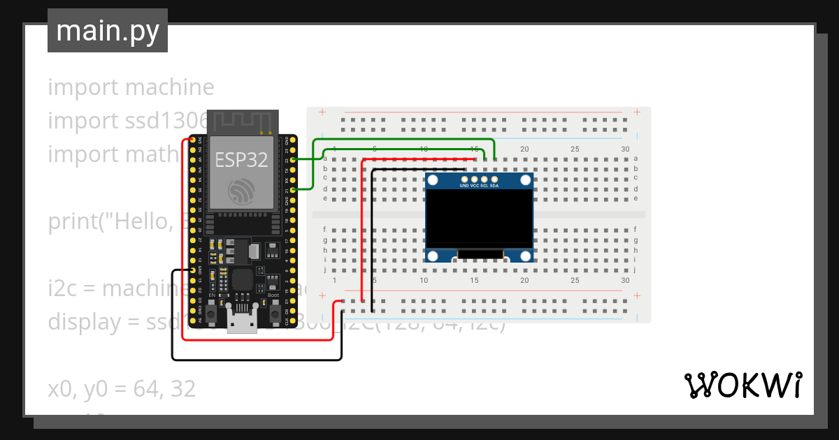 oled circulo - Wokwi ESP32, STM32, Arduino Simulator