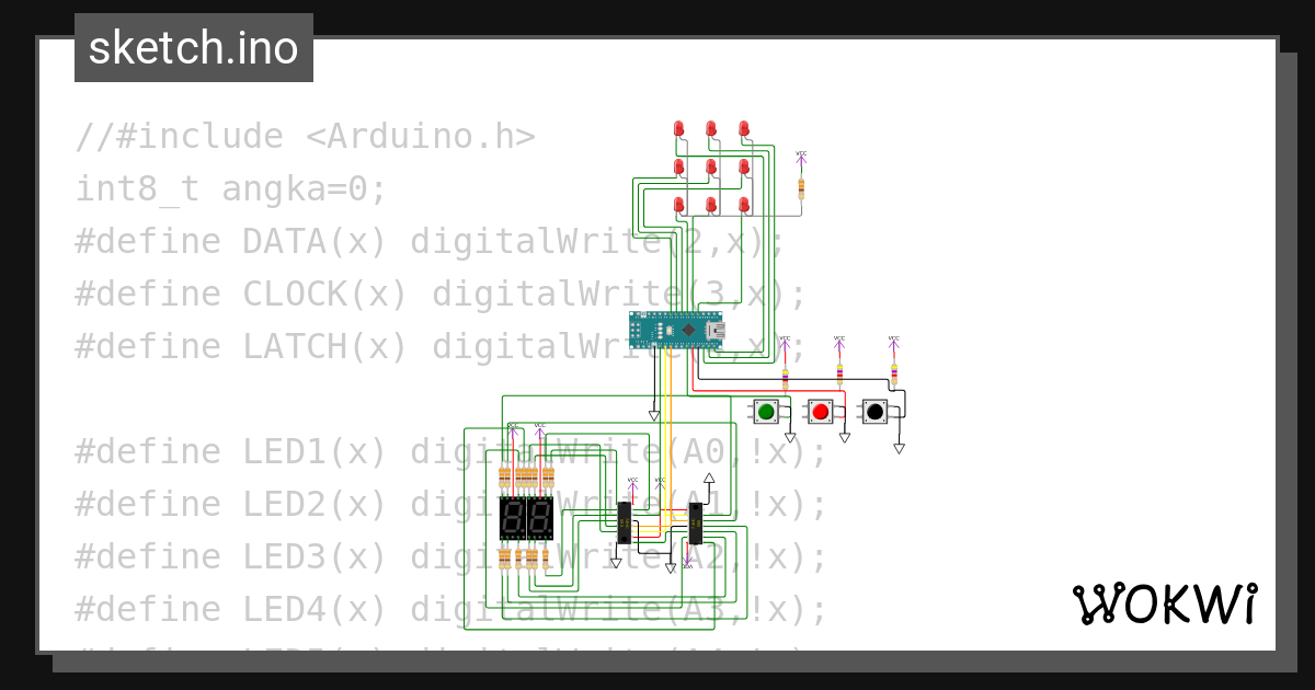 Maheza Seven Segmen Part 2 Wokwi Esp32 Stm32 Arduino Simulator