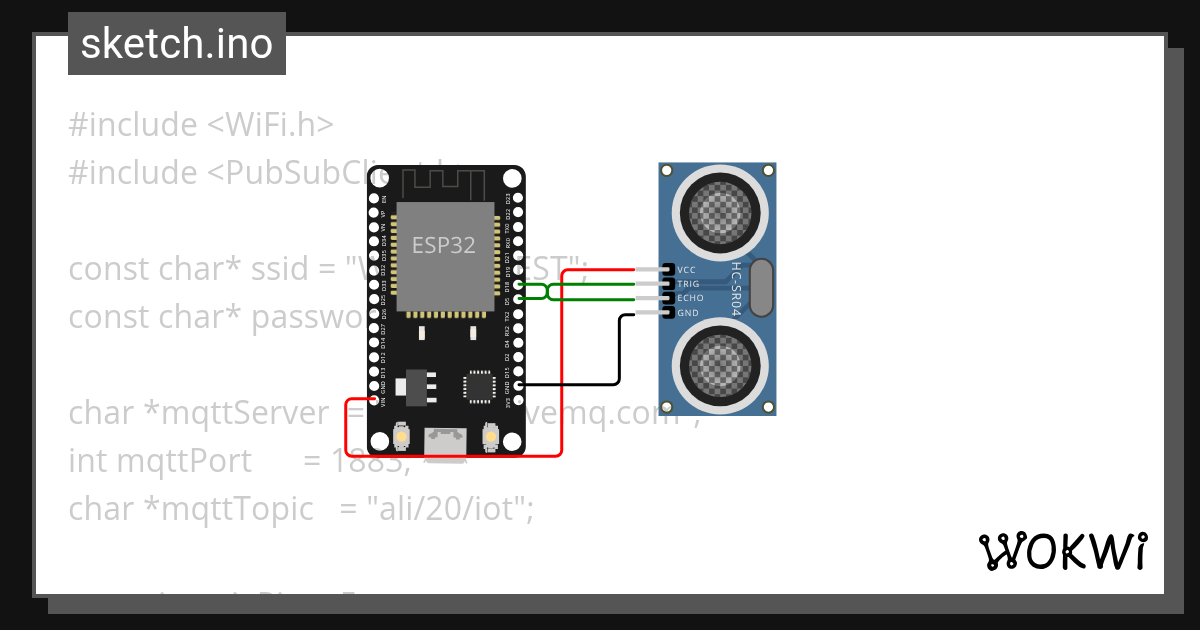 Publisher MQTT tugas 2 - Wokwi ESP32, STM32, Arduino Simulator