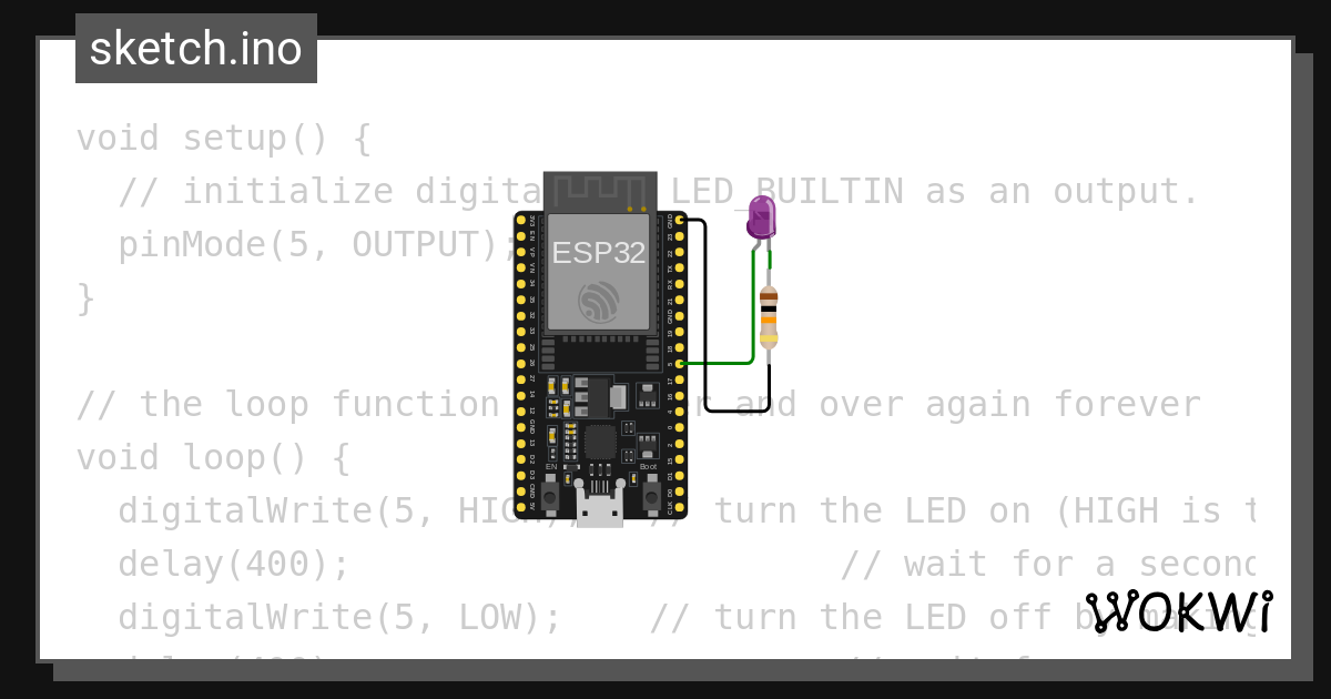 Kelap Kelip Jon Wokwi Esp32 Stm32 Arduino Simulator