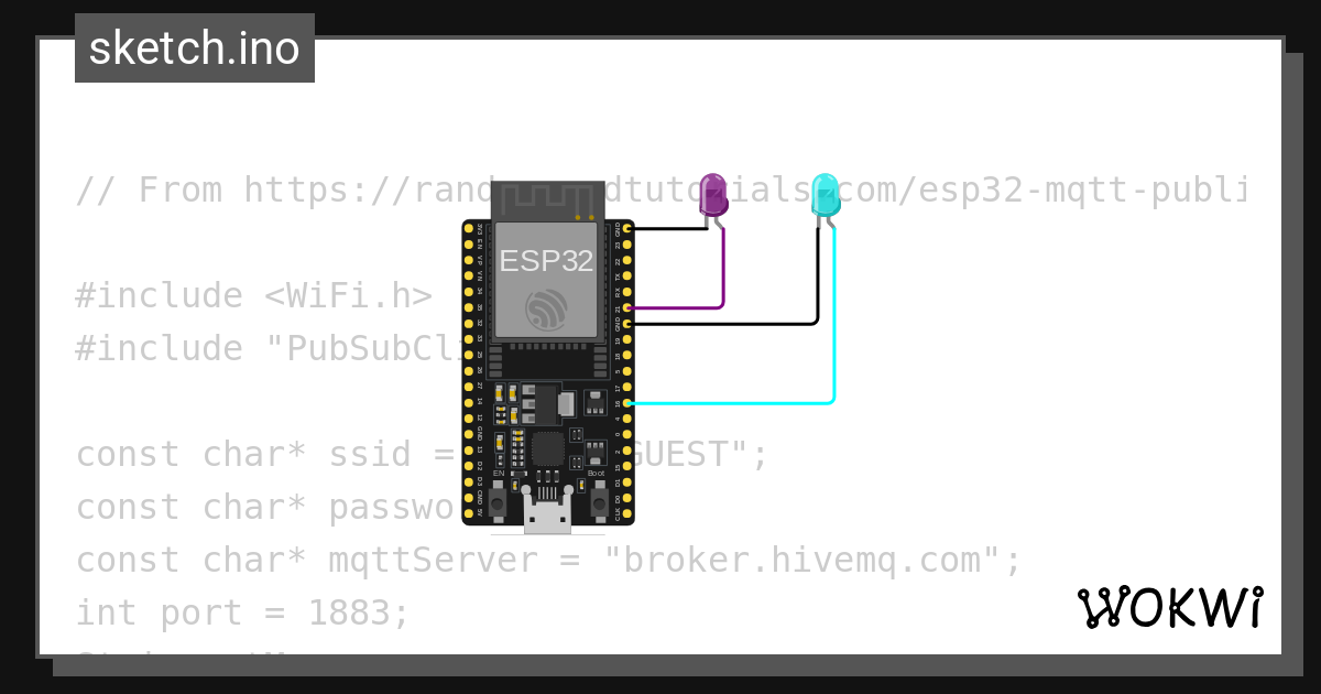 2 Led Wokwi Esp32 Stm32 Arduino Simulator 8701